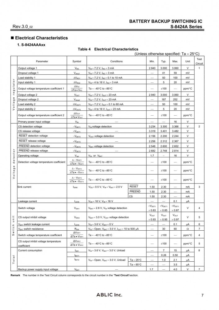 S-8424B datasheet page 7