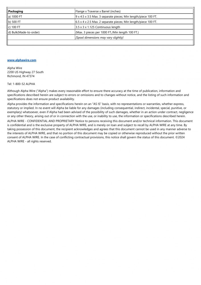 Alpha Wire 9316 specification page 3