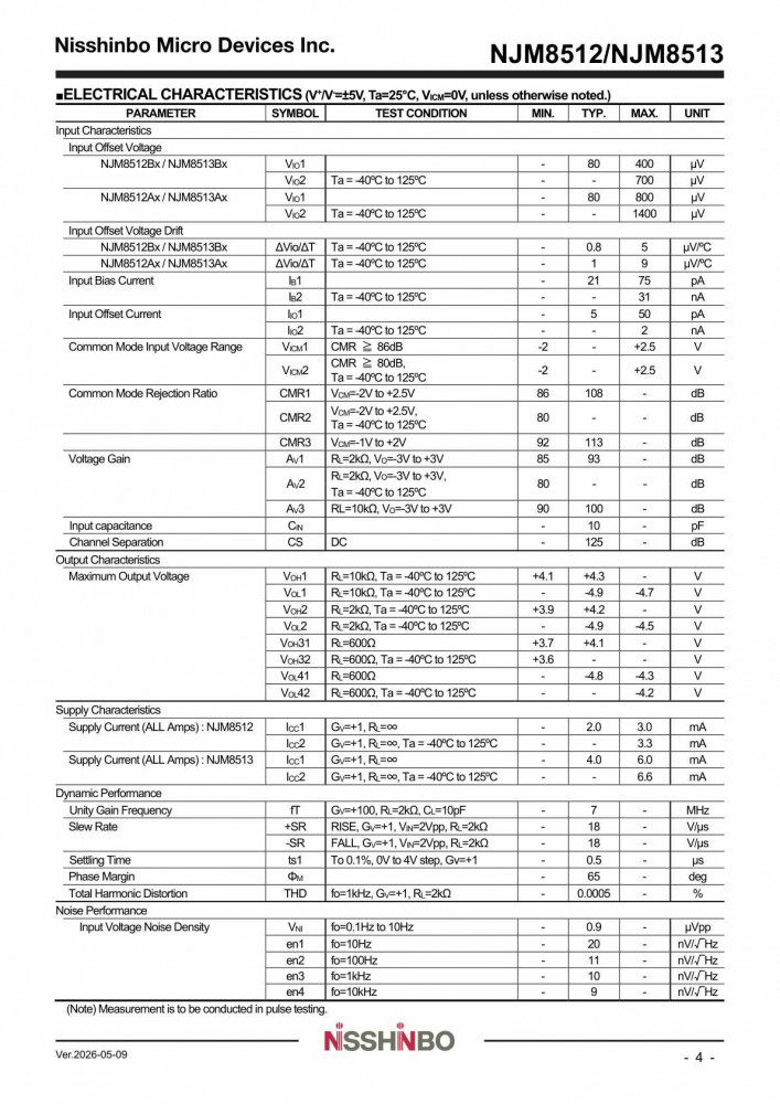 NJM8512 datasheet page 4