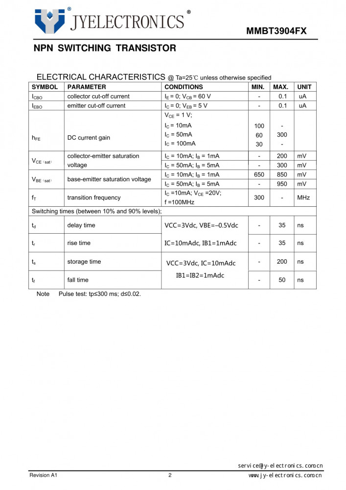 MMBT3904FX datasheet page 2