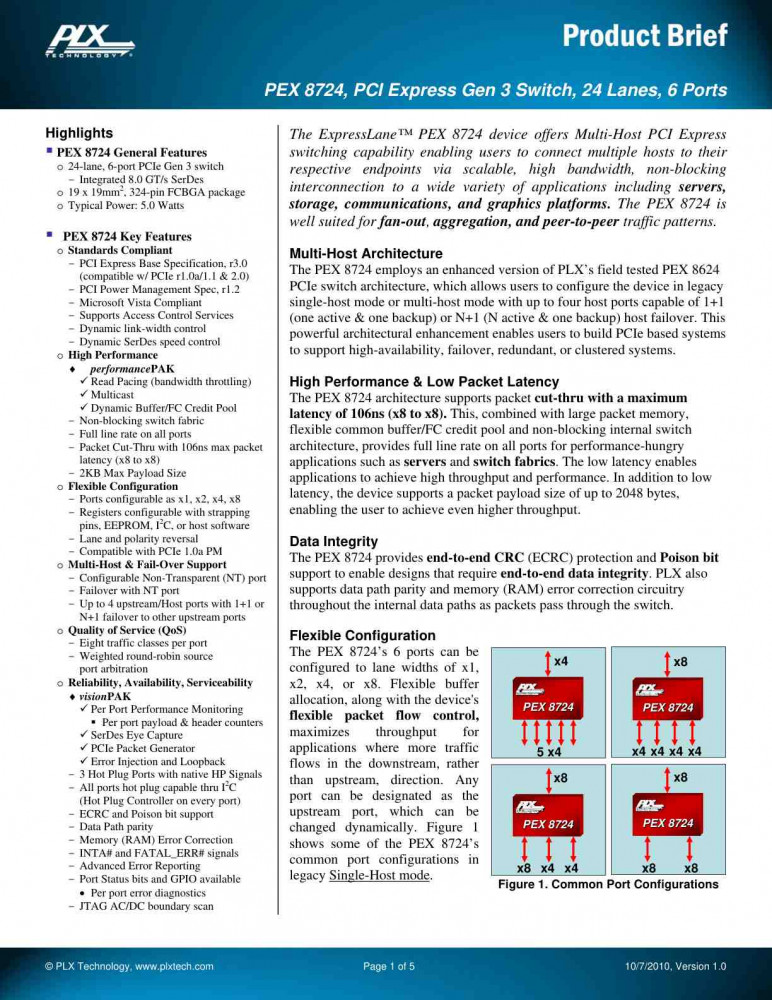 PEX8724 technical document page 1