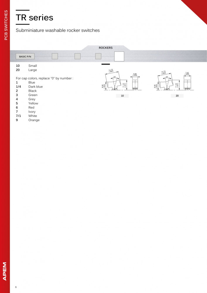 APEM TR series datasheet page 6