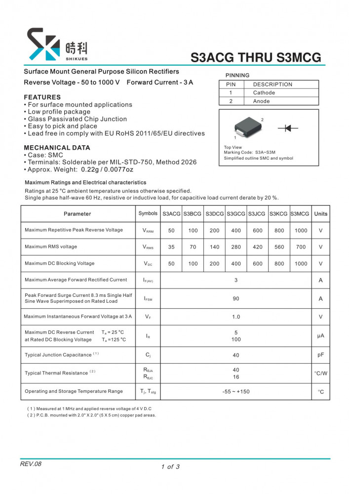S3GCG datasheet page 1