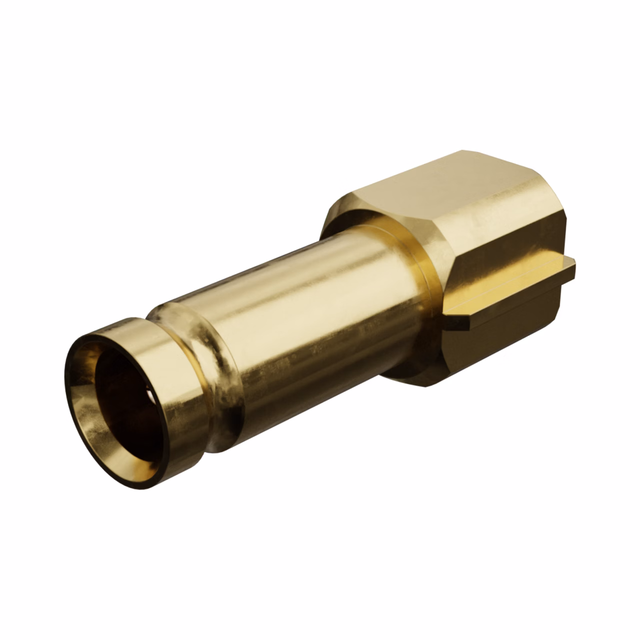 DIN 1.0/2.3 Jack, Straight, PCB Receptacle, Edge Mount, Brass Body, Gold (Au) Plated, Tray, 75 Ohms for sale