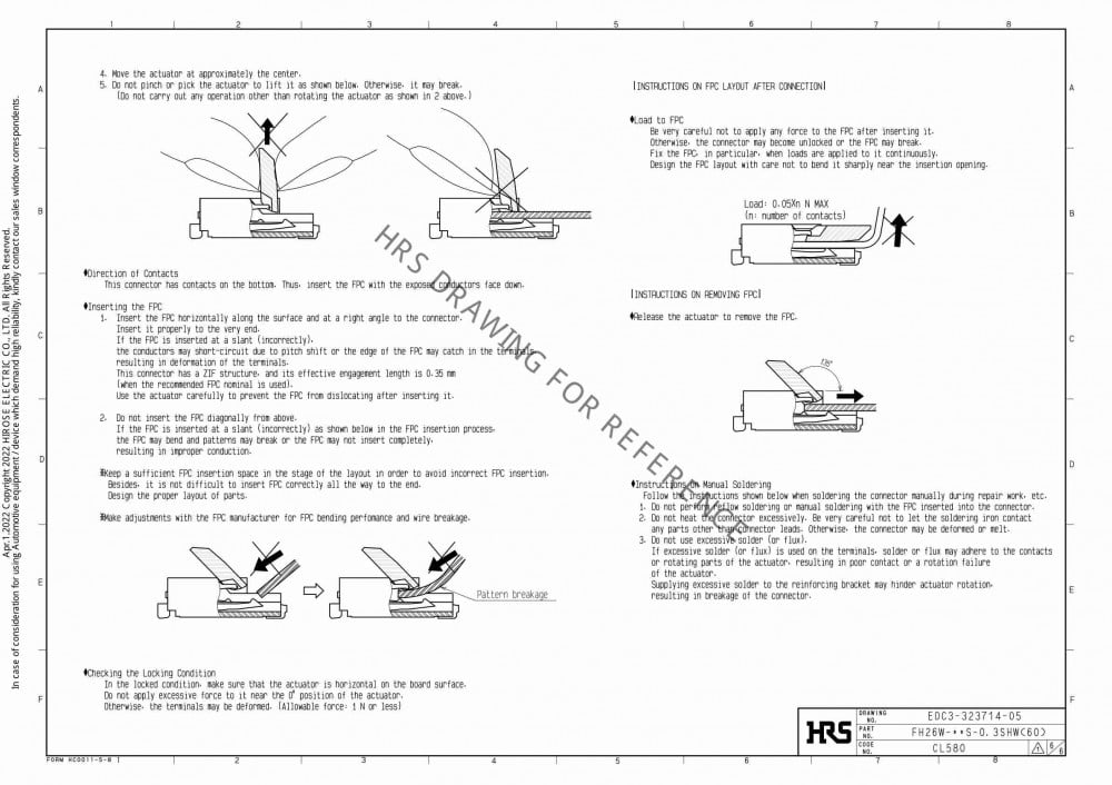 FH26W technical drawing page 6