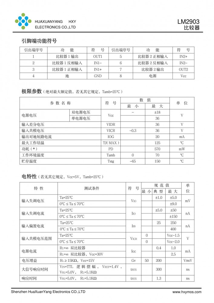 LM2903 technical document page 2