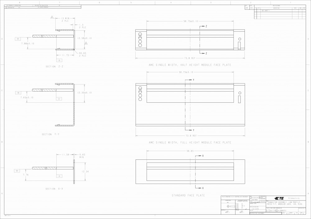 TE Connectivity 1888251 controlled drawing page 3
