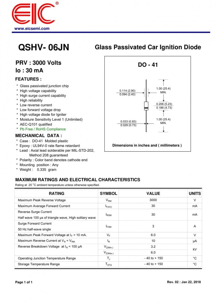QSHV-06JN datasheet page 1