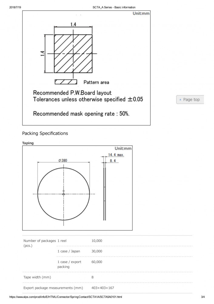SCTA5A0101 taping and packing specification