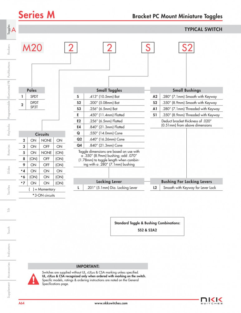 NKK Switches product document, page 1