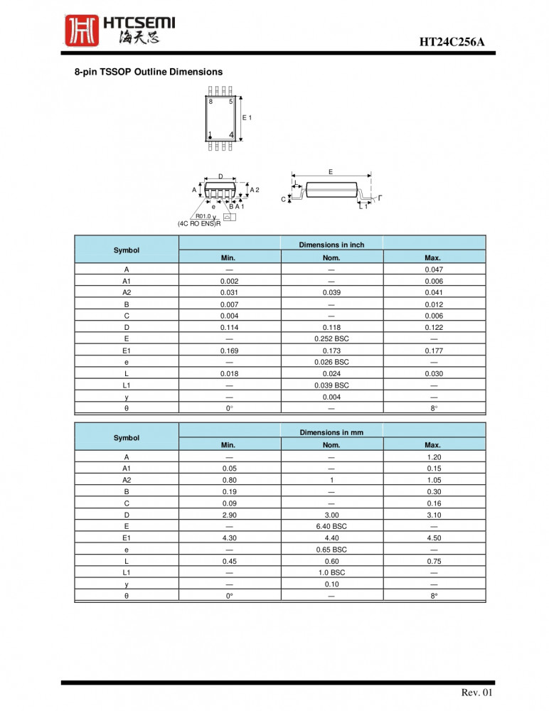HT24C256ARZ datasheet page 10