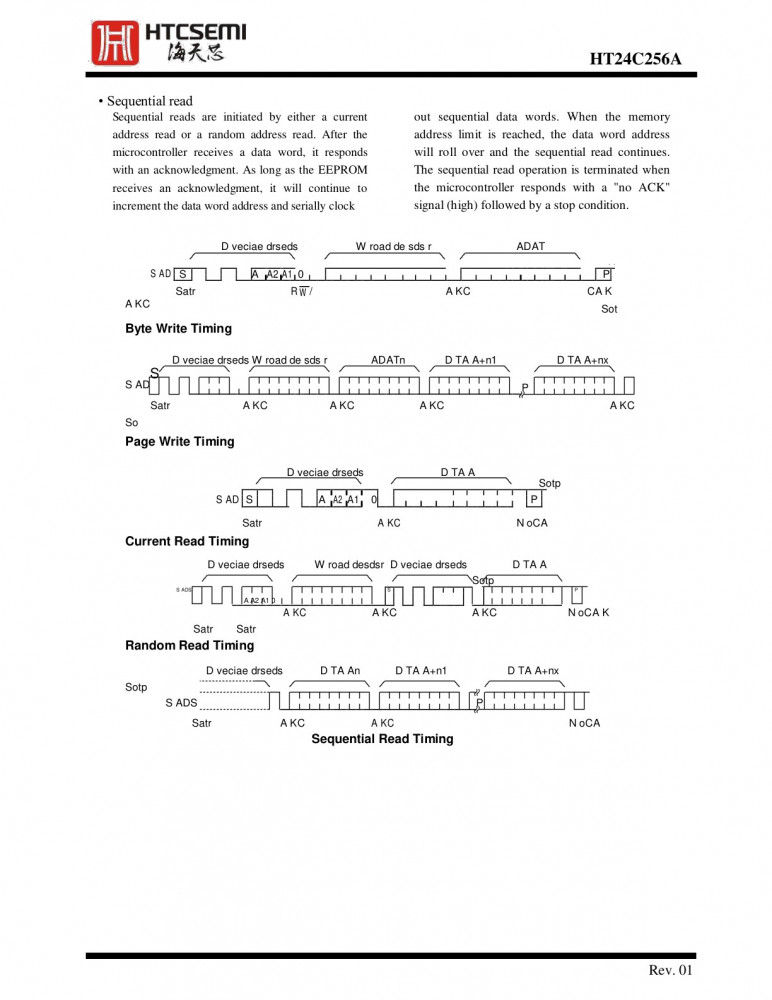 HT24C256ARZ datasheet page 6