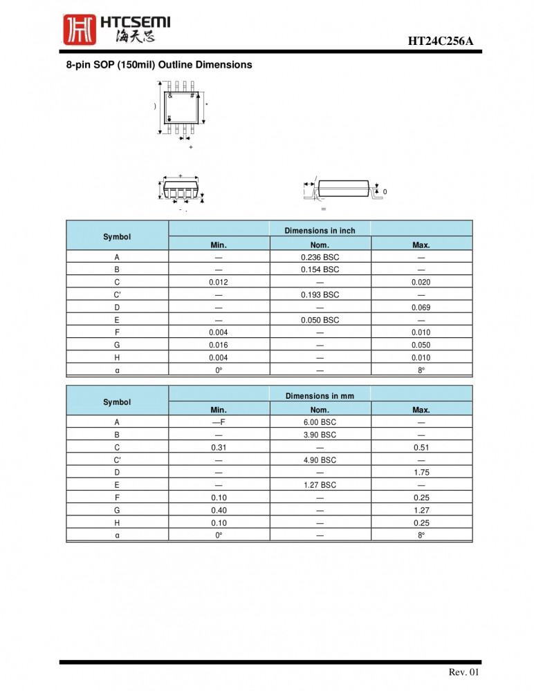 HT24C256ARZ datasheet page 9