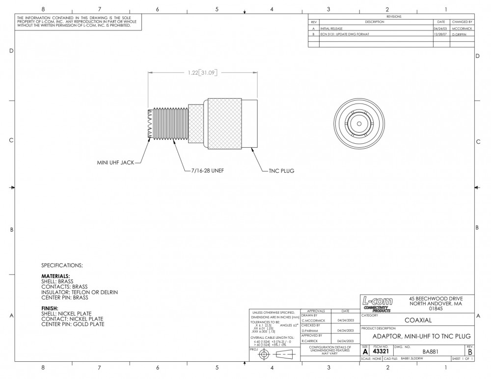 L-com BA881 technical document preview