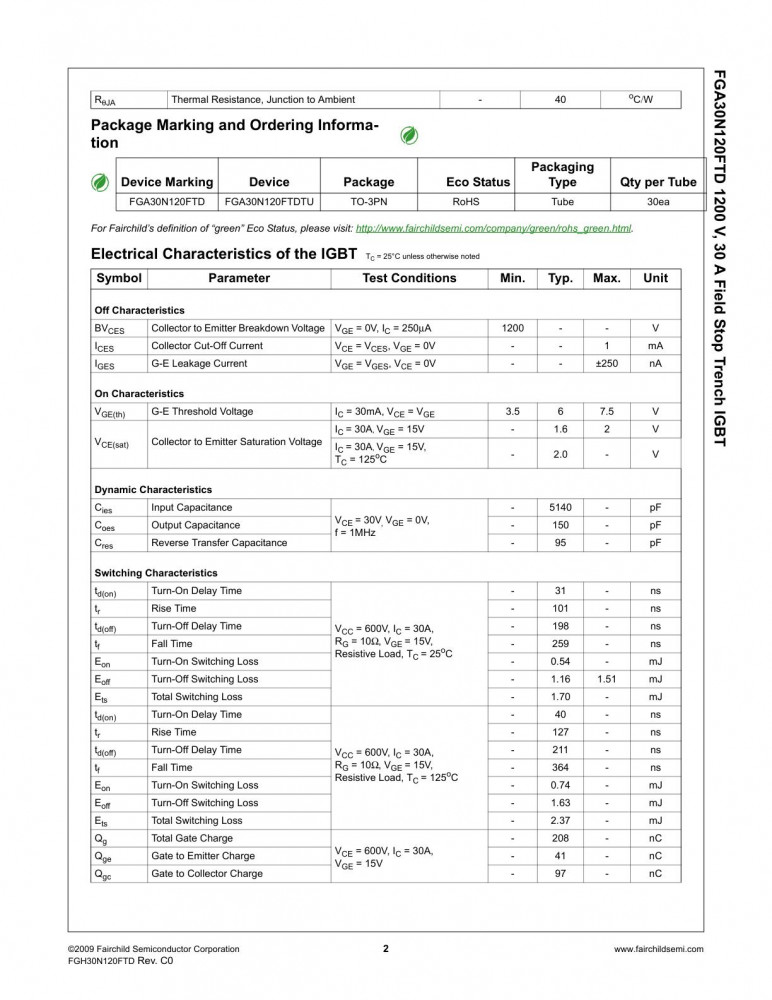 FGA30N120FTDTU datasheet page 3