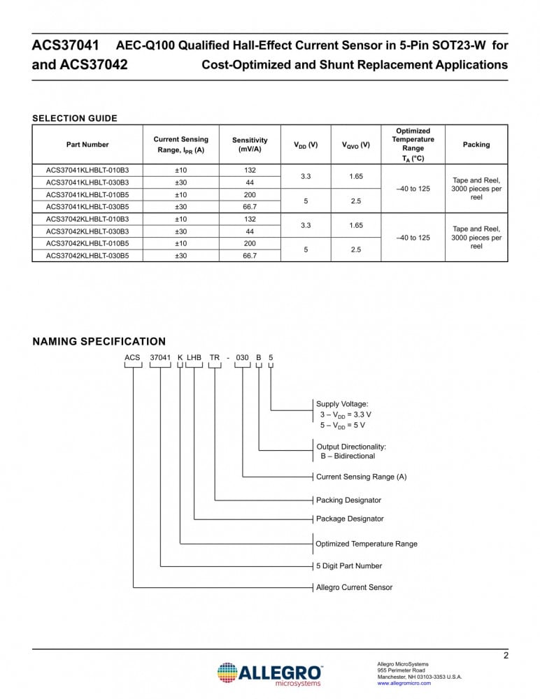 ACS37042 datasheet page 2