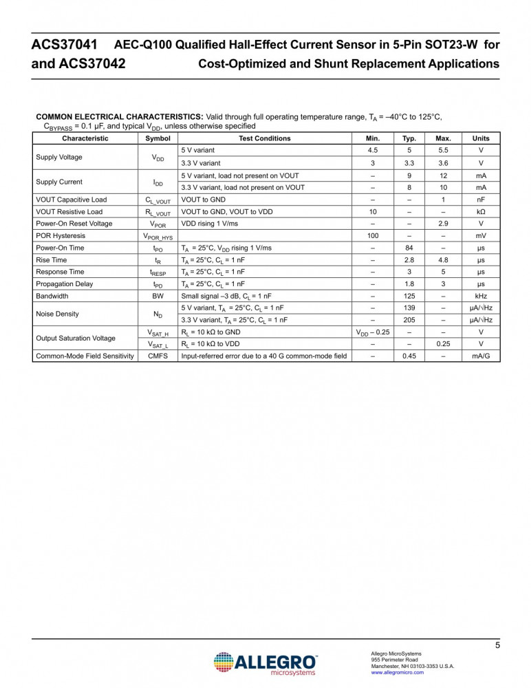 ACS37042 datasheet page 5