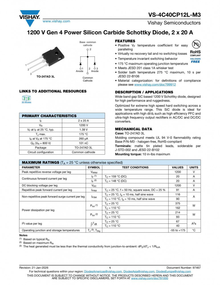 Vishay VS-4C40CP12L-M3 document page 1