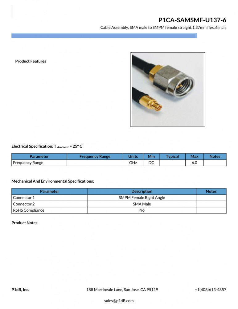 P1CA-SAMSMF-U137-6 product documentation page