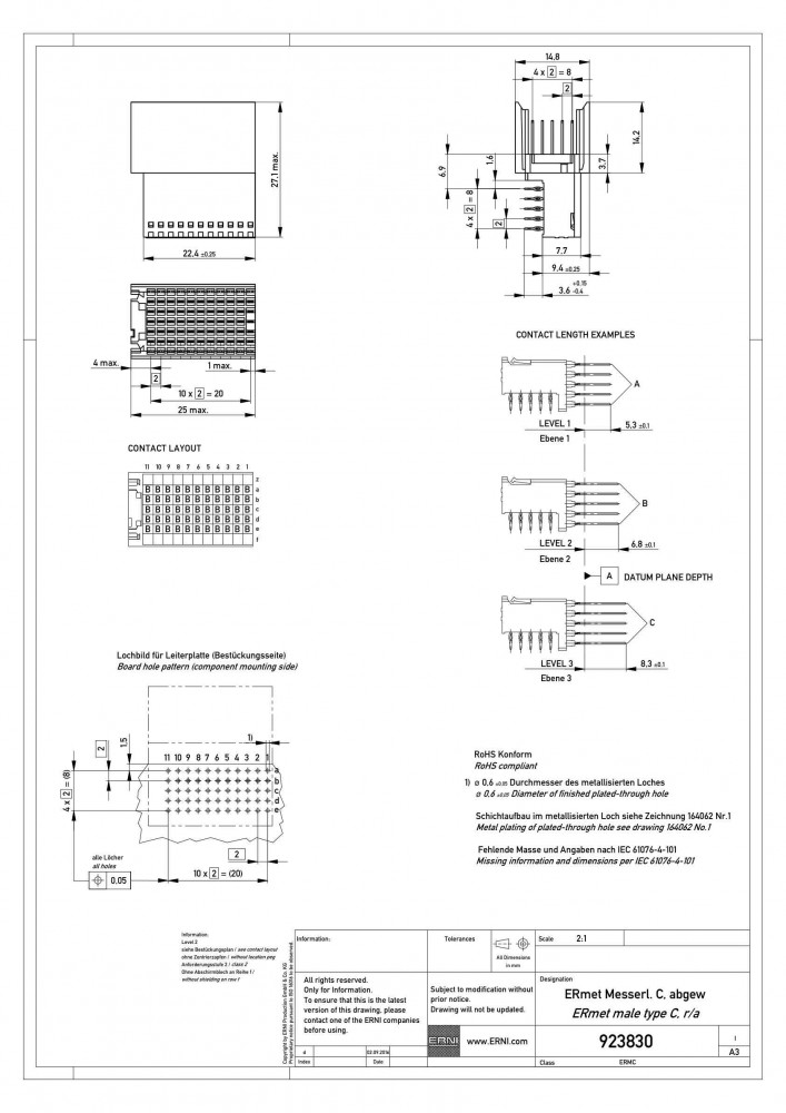 TE Connectivity 923830-E technical drawing