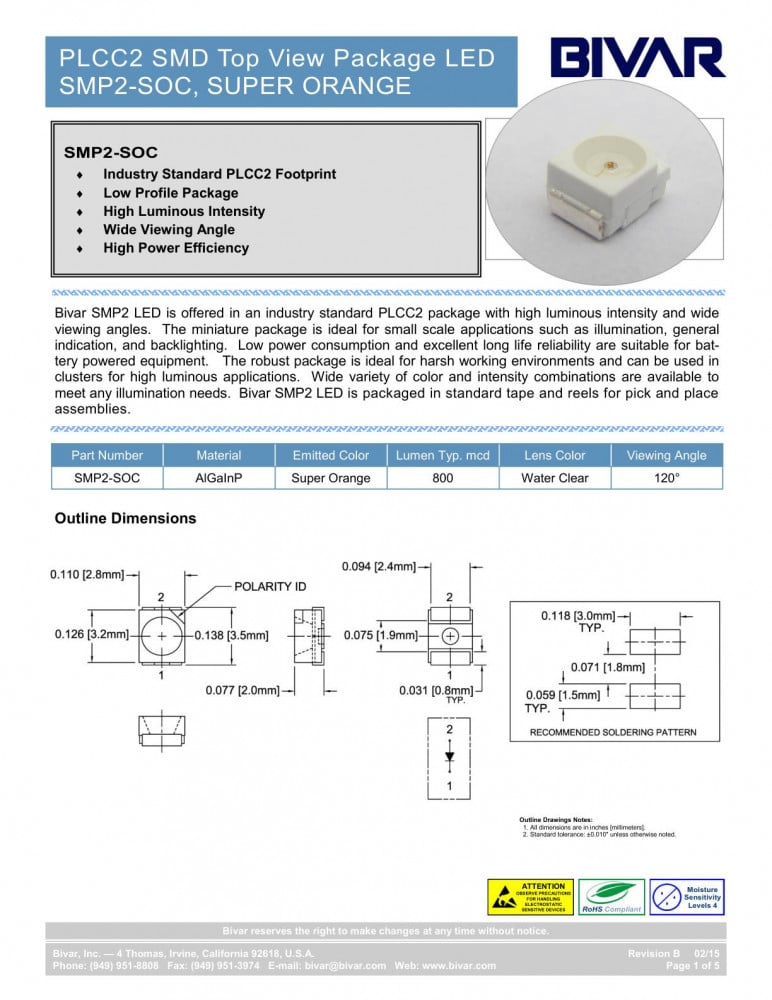 SMP2-SOC datasheet page 1