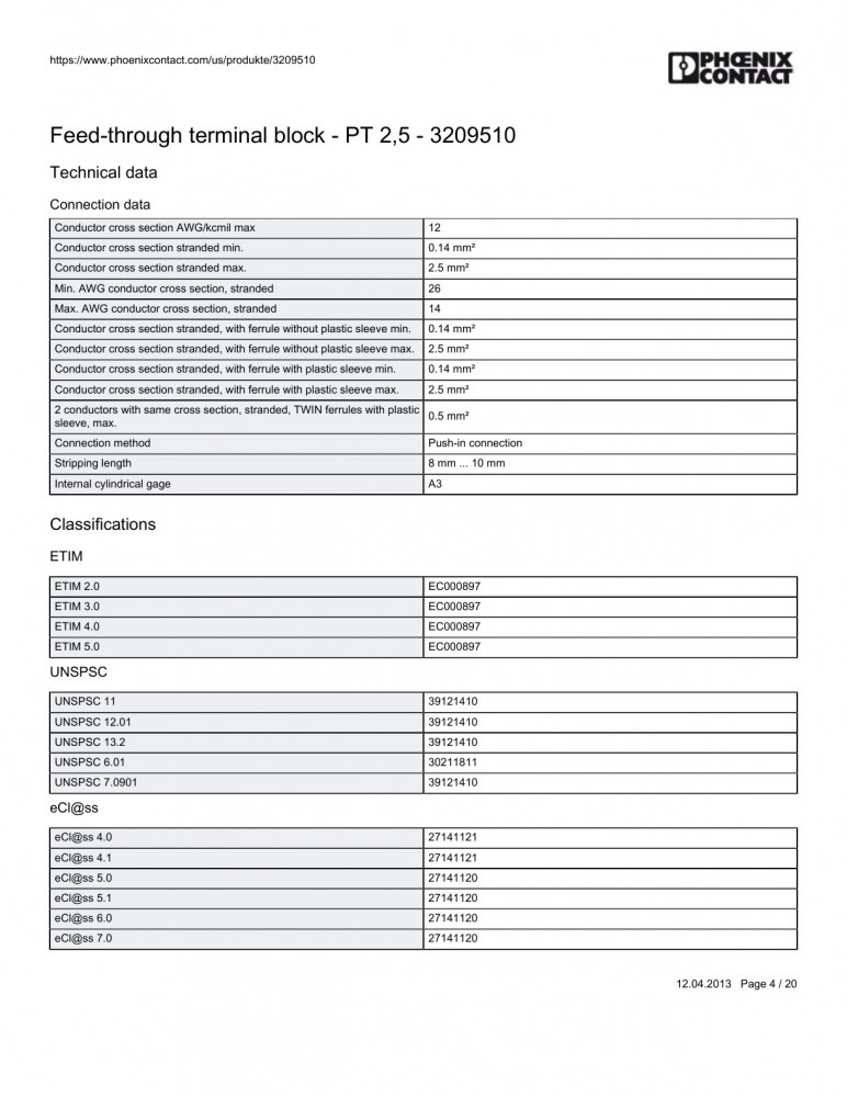 PT 2,5 3209510 technical document page 4