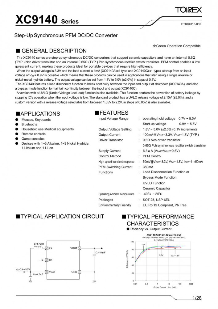 XC9140 datasheet page 1