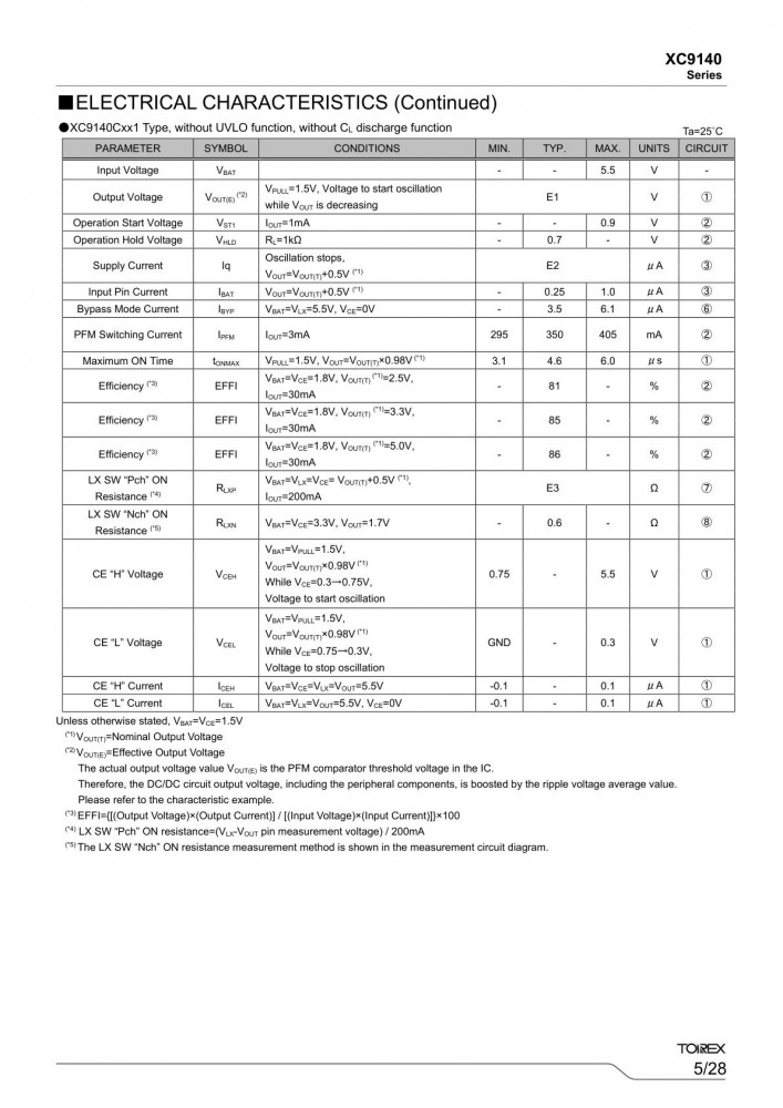 XC9140 datasheet page 5
