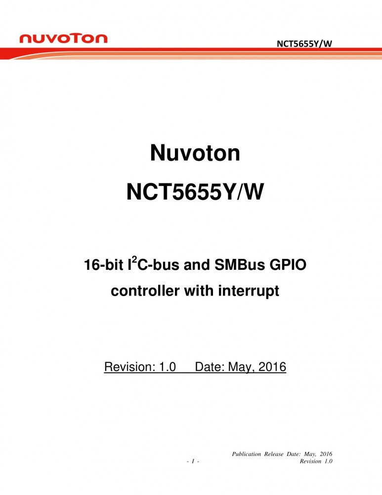 NCT5655Y datasheet page 1