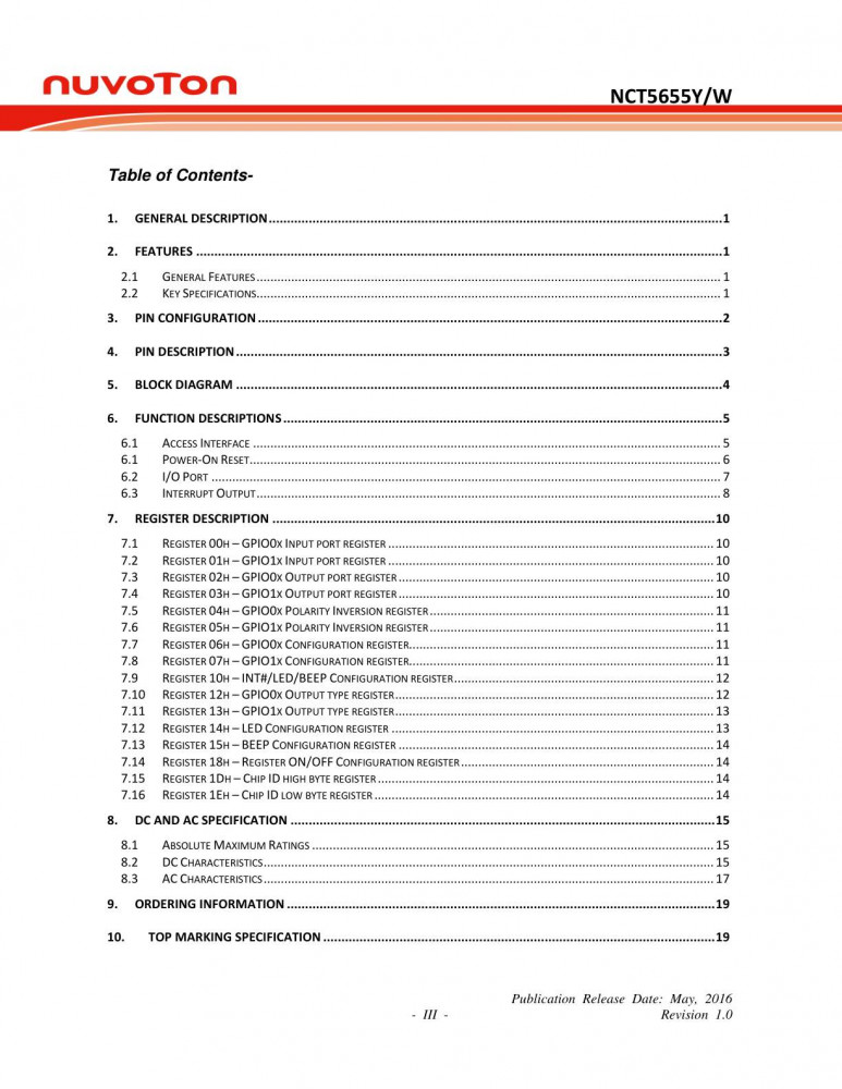 NCT5655Y datasheet page 3