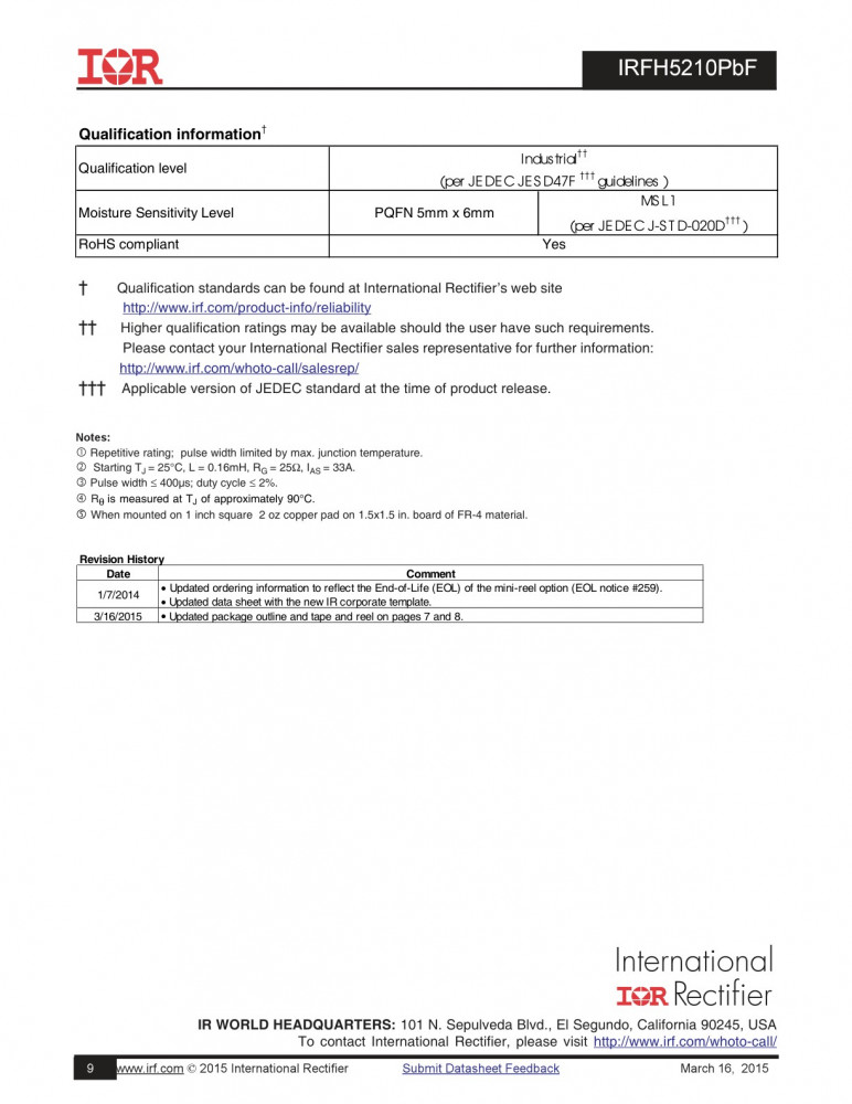 IRFH5210TRPBF datasheet page 9