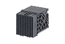 Impact 100 Ohm 5 Pair Right-Angle Daughtercard Receptacle, Left Guided, 12 Columns, 180 Circuits, Plated Through Hole Dimension 0.46mm, Lead Free