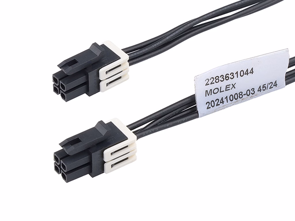Micro-Fit+ Female-to-Micro-Fit+ Female Off-the-Shelf (OTS) Cable Assembly, Dual Row, 500.00mm Length, Tin (Sn) Plating, 20 AWG, 4 Circuits, Black for sale