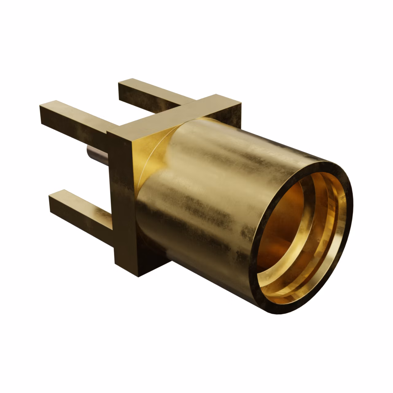MMCX Jack, Straight, PCB Receptacle, Through Hole, Brass Body, Gold (Au) Plated, 3.02mm Leg Length, 80 Pieces Per Tray, 50 Ohms for sale
