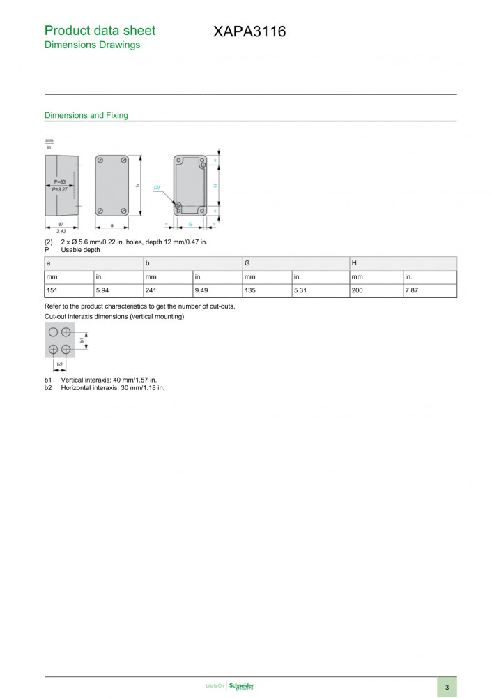 XAPA3116 product documentation page 3