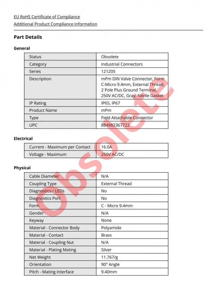 DIN valve connector specification preview, page 2