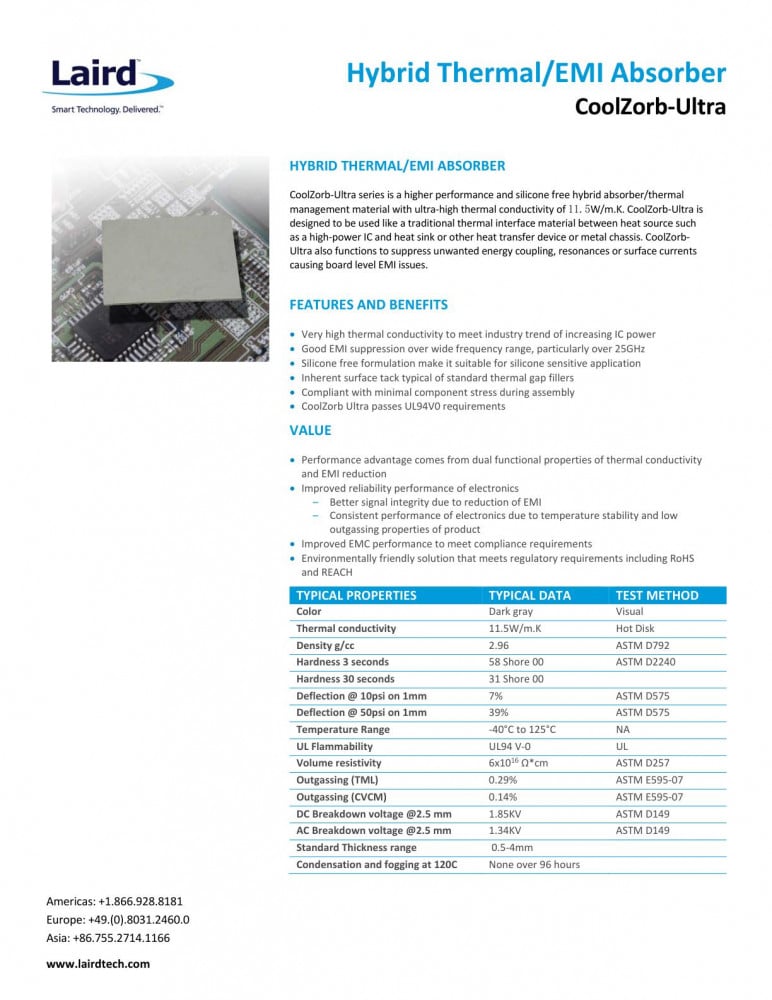 Laird CoolZorb-Ultra documentation page 1