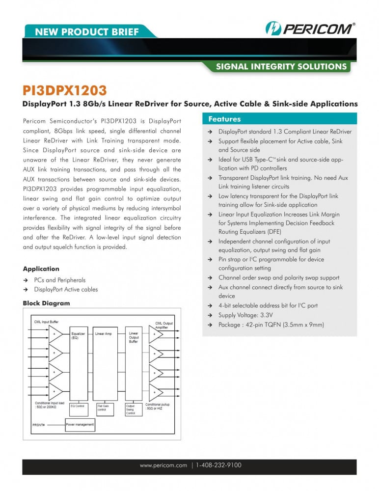 PI3DPX1203 technical document preview