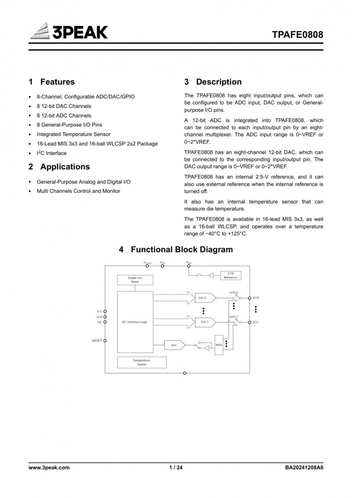 TPAFE0808 datasheet page 1