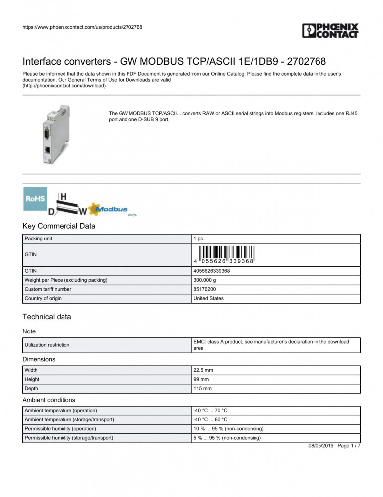 Product document page 1