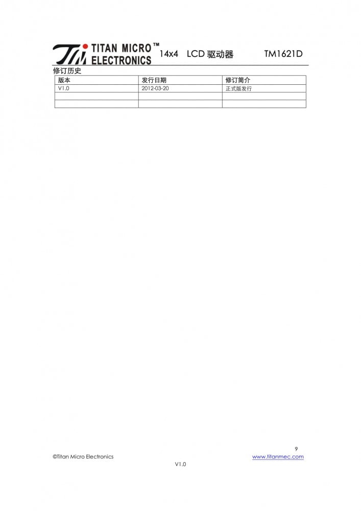 TM1621D datasheet page 9