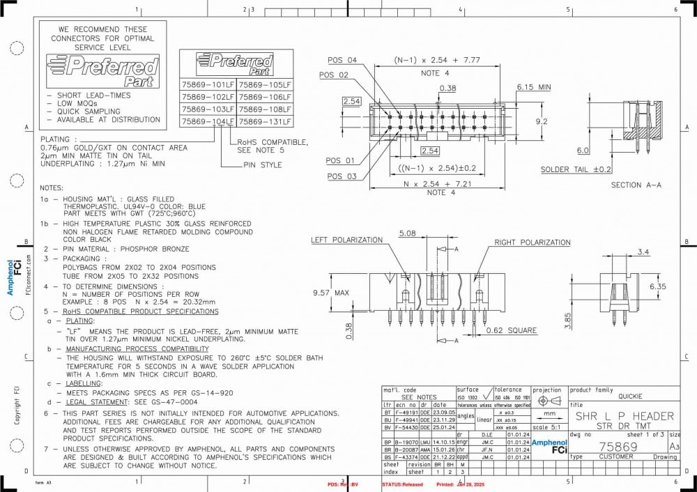 Amphenol 75869 drawing page 1