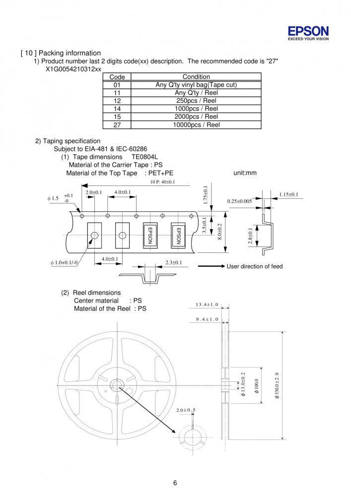 EPSON TG2520SMN datasheet page 6