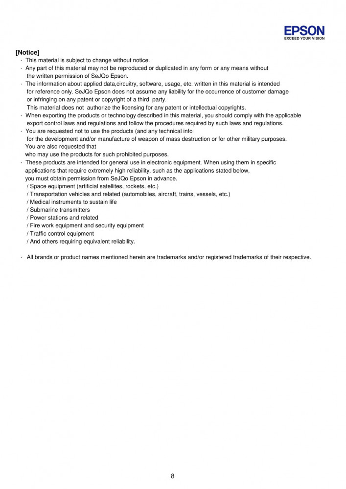 EPSON TG2520SMN datasheet page 8