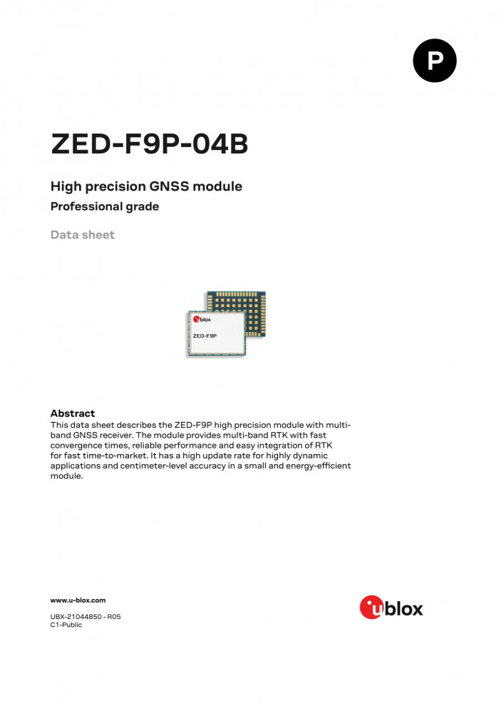 Datasheet page 1
