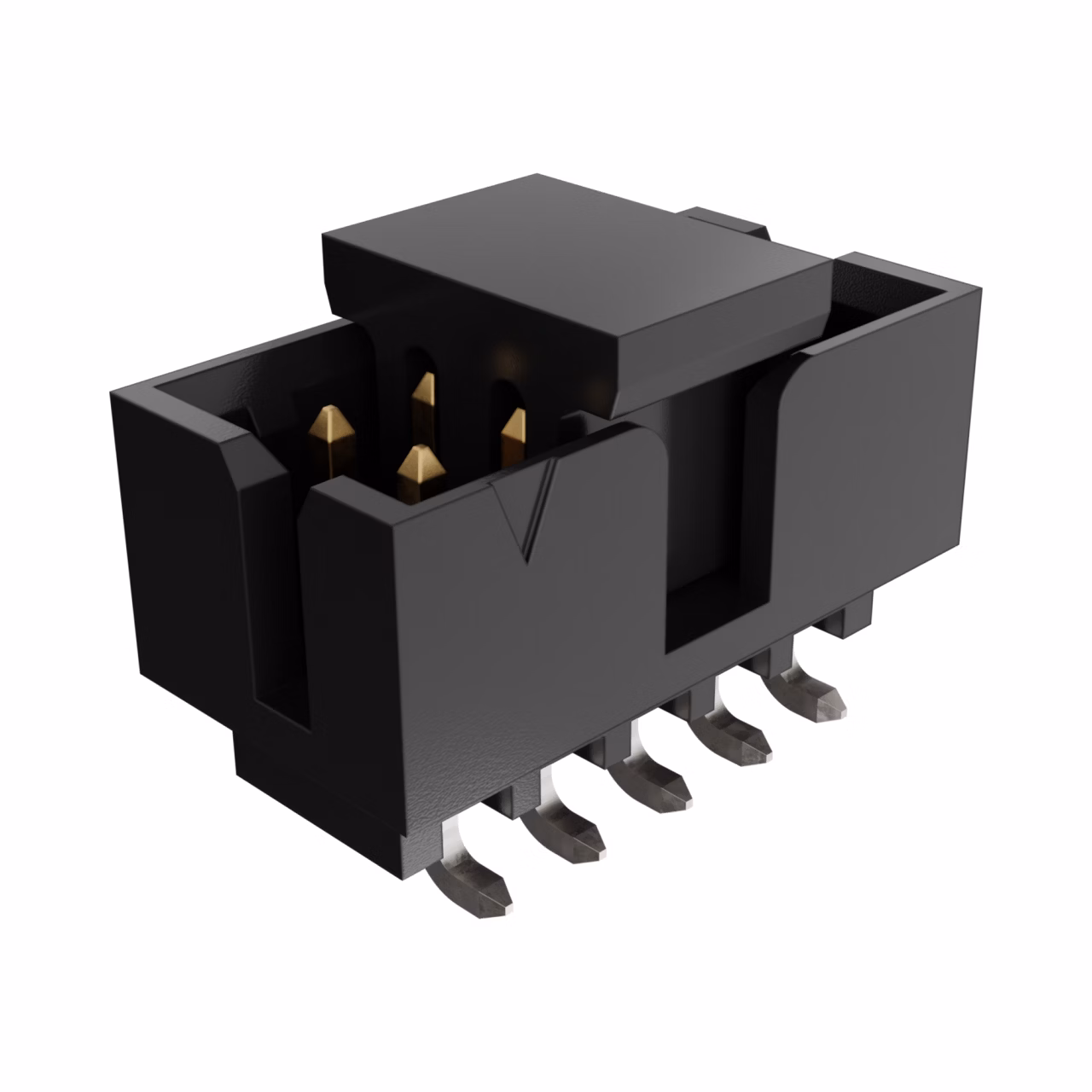 2.00mm Pitch, Milli-Grid PCB Header, Dual Row, Vertical, Surface Mount, Shrouded, 10 Circuits, 0.76µm Gold (Au) Plating, Dual Side Slots, Center Friction Lock, with Pegs, with Cap, Tube