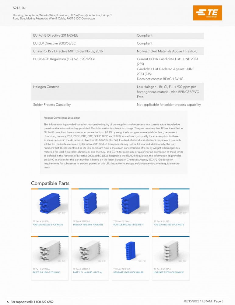 TE Connectivity 521210-1 technical document page 3