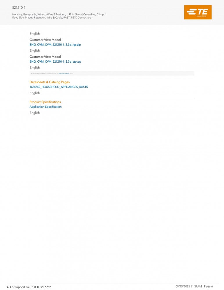 TE Connectivity 521210-1 technical document page 6