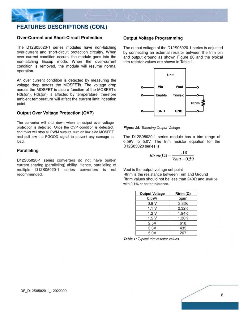 DELTA D12S05020-1 C datasheet page 8