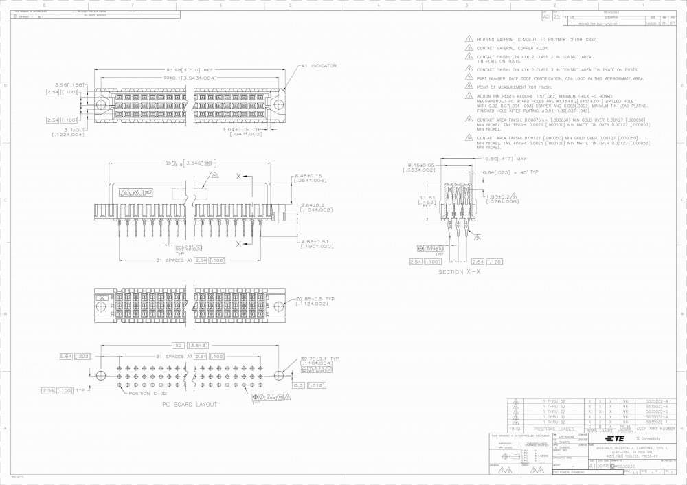 TE Connectivity 5535032-6 technical drawing preview